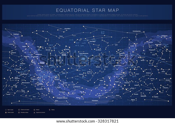 Vector de stock (libre de regalías) sobre Mapa estrella detallado con ...