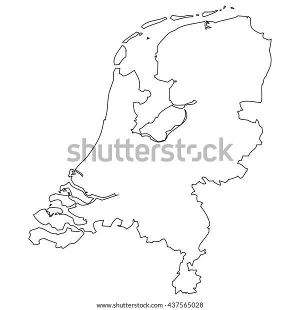 High Detailed Vector Contour Map Netherlands Stock Vector (Royalty Free ...