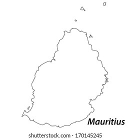 High Detailed Vector Map Contour Mauritius Stock Vector (Royalty Free ...