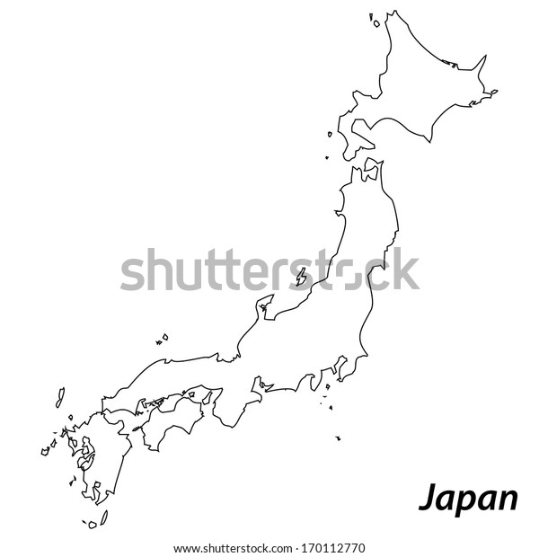 High Detailed Vector Map Contour Japan Stock Vector (Royalty Free ...