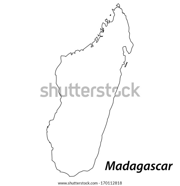 High Detailed Vector Map Contour Madagascar Stock Vector (Royalty Free ...