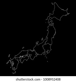 Japan Map Separate Region Individual Card Stock Illustration 1311022757