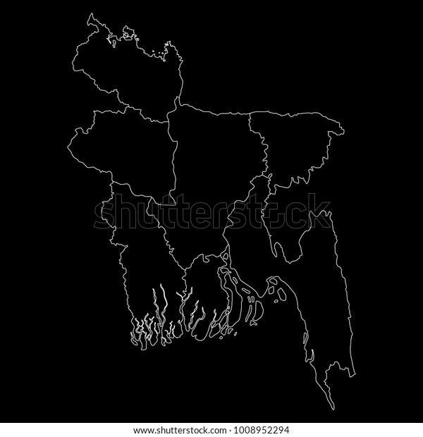High Detailed Vector Map Countiesregionsstates Bangladesh Stock Vector ...