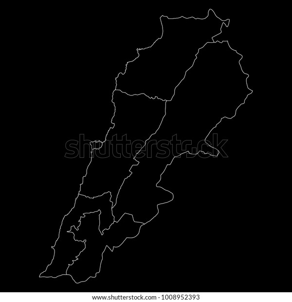 High Detailed Vector Map Countiesregionsstates Lebanon: เวกเตอร์สต็อก ...