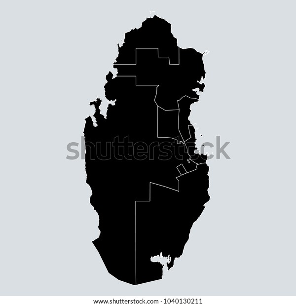 High Detailed Vector Map Countiesregionsstates Qatar Stock Vector ...