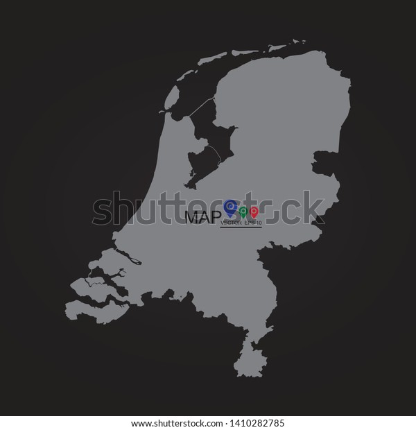 High Detailed Vector Map Countiesregionsstates Netherlands: vector de ...