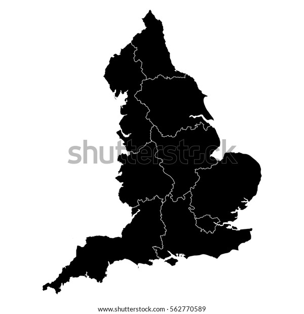 High Detailed Vector Map Countiesregionsstates England Stock Vector ...