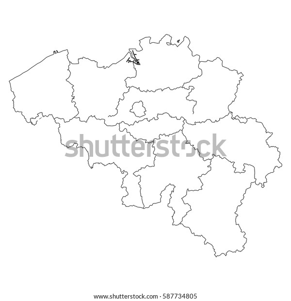 High Detailed Vector Map Countiesregionsstates Belgium Stock Vector ...