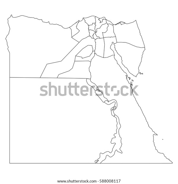 High Detailed Vector Map Countiesregionsstates Egypt 库存矢量图（免版税 ...
