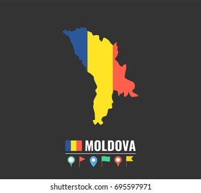 High Detailed Vector Map Moldova Name Stock Vector (Royalty Free ...