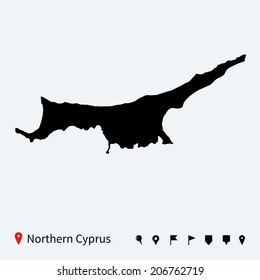 High Detailed Vector Map Northern Cyprus 스톡 벡터(로열티 프리) 206762719 ...