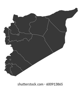 Black Map Syria Stock Vector (Royalty Free) 545326522