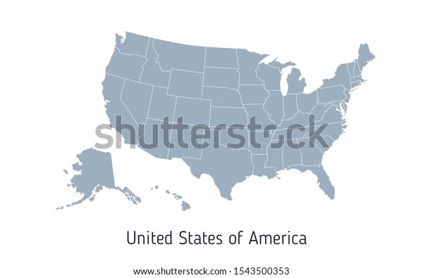 High Detailed Vector Map United States Stock Vector (Royalty Free ...