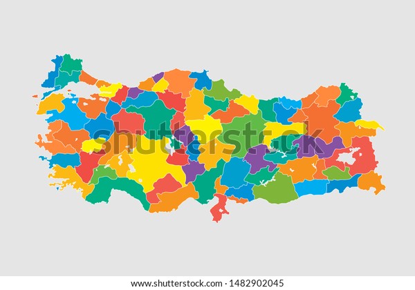 High Detailed Vector Turkey Country Map Stock Vector (Royalty Free ...