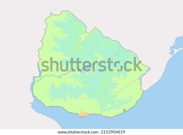 우루과이의 지형도와 강, 호수, 주변 국가들이 스톡 벡터(로열티 프리) 2152904619 | Shutterstock