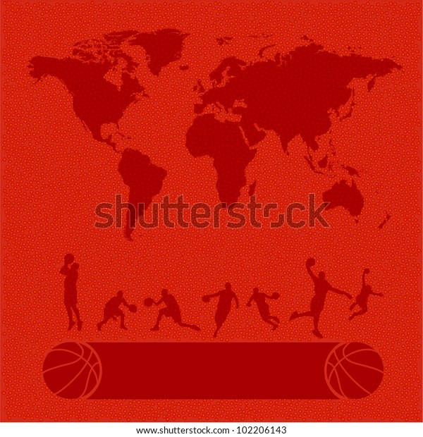 High Detailed World Map Basketball Players Stock Vector (Royalty Free ...