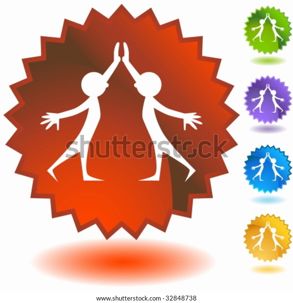 High Five Badge Stock Vector (Royalty Free) 32848738 | Shutterstock
