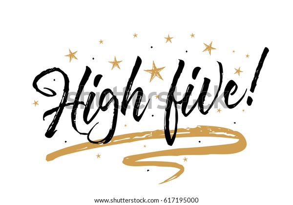 High Five Card Banner Beautiful Greeting Stock Vector (Royalty Free ...