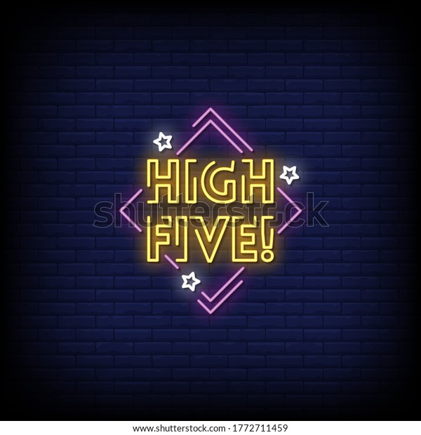 High Five Neon Signs Style Text Stock Vector (Royalty Free) 1772711459 ...