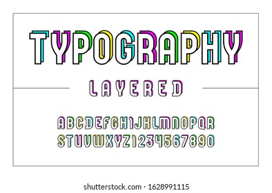 High Font Bold Colored Layered Alphabet Stock Vector (Royalty Free ...
