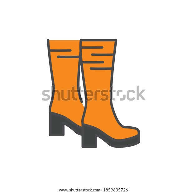 High Heel Boots Line Icon Pictogram Stock Vector (Royalty Free ...