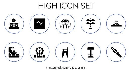 High Icon Set 10 Filled High Stock Vector (Royalty Free) 1421718668 ...