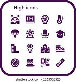 High Icon Set 16 Filled High Stock Vector (Royalty Free) 1265320525 ...