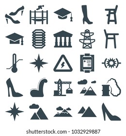 High Icons Set 25 Editable Filled Stock Vector (Royalty Free ...
