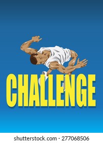 High Jump Athlete Jump Over Challenge Stock Vector (Royalty Free ...