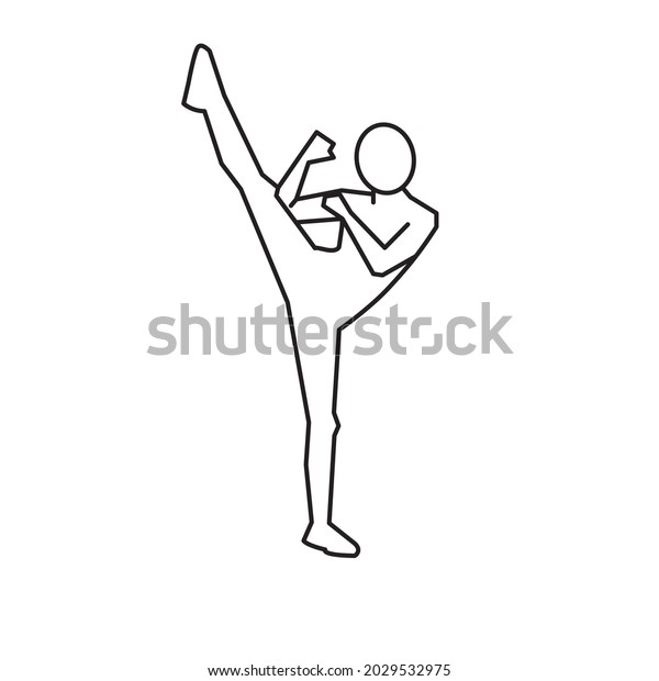 High Kick Outline Vector Illustration Stock Vector (Royalty Free ...