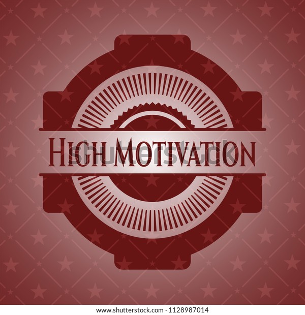 High Motivation Badge Red Background Stock Vector (Royalty Free ...