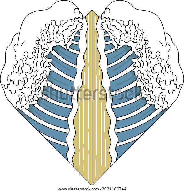 High Ocean Waves That Split Two Stock Vector (Royalty Free) 2021180744 ...
