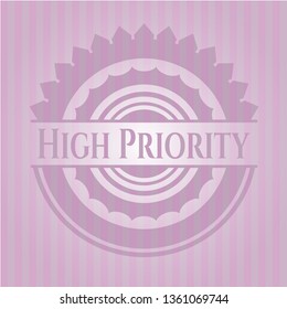 High Priority Retro Style Pink Emblem: vector de stock (libre de ...