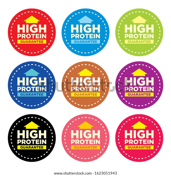 High Protein Guarantee Graphic Label Sticker Stock Vector (Royalty Free ...