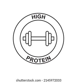 High Protein Label Protein Icon Black Stock Vector (Royalty Free ...