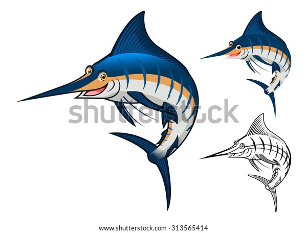 High Quality Blue Marlin Cartoon Character Stock Vector (Royalty Free ...