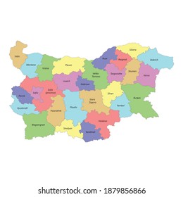 High Quality Colorful Labeled Map Bulgaria Stock Vector (Royalty Free ...
