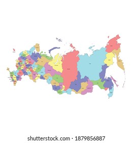 High Quality Colorful Labeled Map Russia Stock Vector (Royalty Free ...