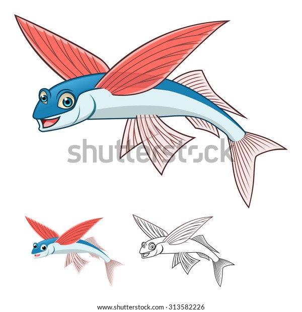 High Quality Flying Fish Cartoon Character Stock Vector (Royalty Free ...