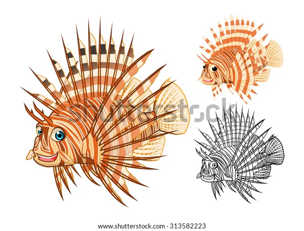 High Quality Lion Fish Cartoon Character Stock Vector (Royalty Free ...