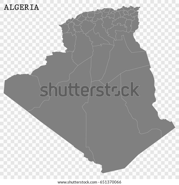 High Quality Map Algeria Borders Regions Stock Vector (Royalty Free ...