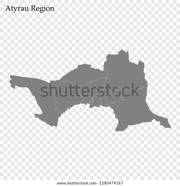 High Quality Map Atyrau Region Kazakhstan Stock Vector (Royalty Free ...
