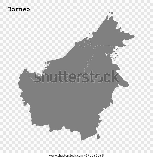 High Quality Map Borneo Island Indonesia Stock Vector (Royalty Free ...