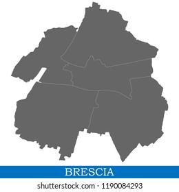 High Quality Map Brescia City Italy Stock Vector (Royalty Free ...