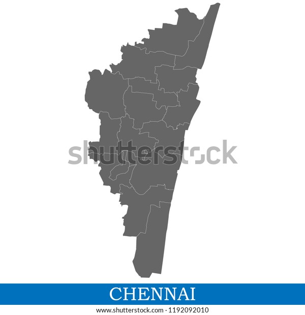 High Quality Map Chennai City India Stock Vector (Royalty Free ...