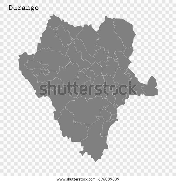 High Quality Map Durango State Mexico Stock Vector (Royalty Free) 696089839