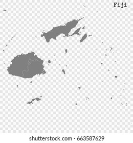 High Quality Map Fiji Borders Regions: vector de stock (libre de ...