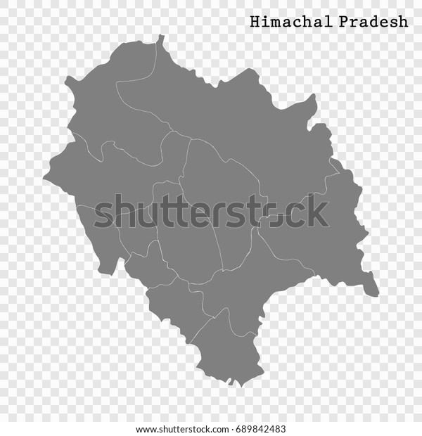 High Quality Map Himachal Pradesh State Stock Vector (Royalty Free ...