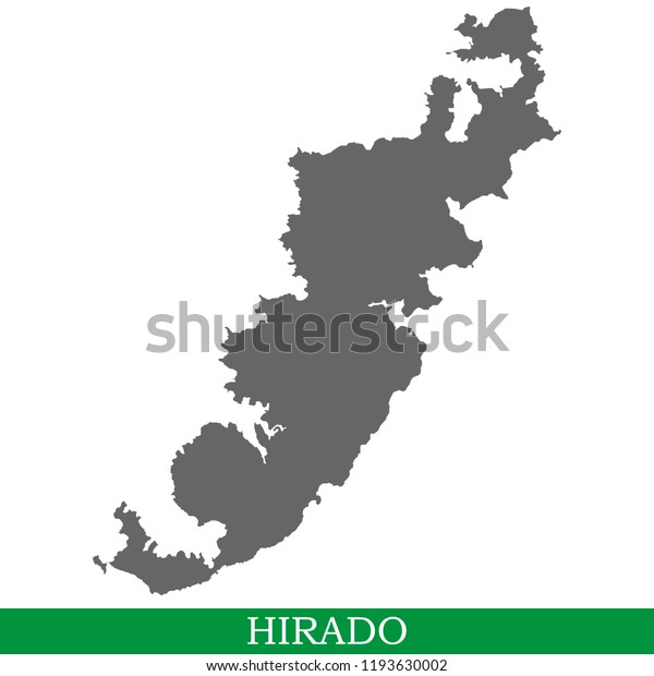 High Quality Map Hirado Island Japan: vector de stock (libre de ...