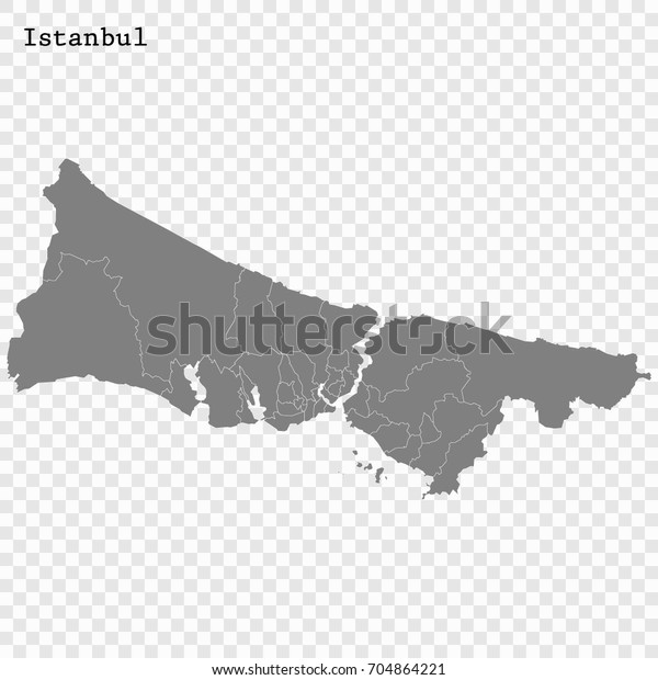 High Quality Map Istanbul Province Turkey Stock Vector (Royalty Free ...